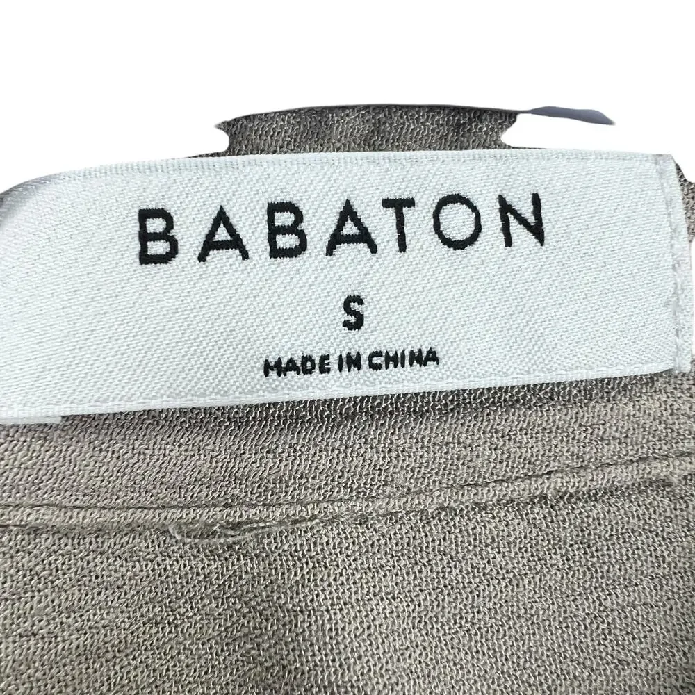 Babaton | Tops | Babaton Carrington Blouse Top Tan S Button Up Neutral ...
